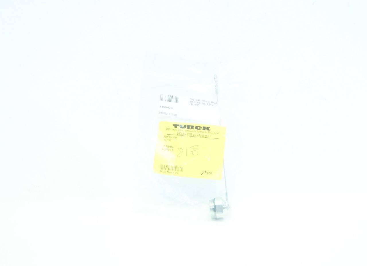 Turck RSFV-CC 6in Lanyard Stainless Dust Cap