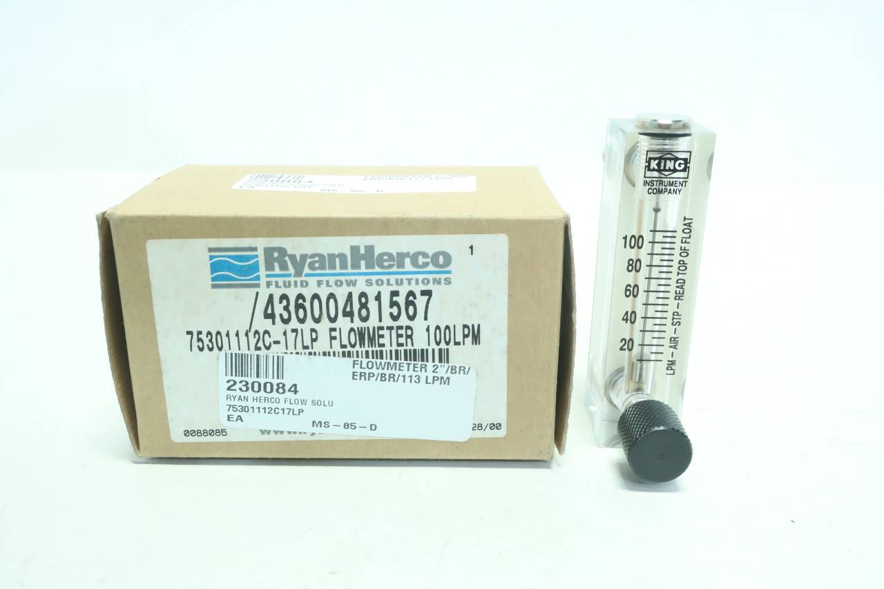 Ryan Herco Flow Solutions 75301112C-17LP 0-100lpm Area Flow Meter