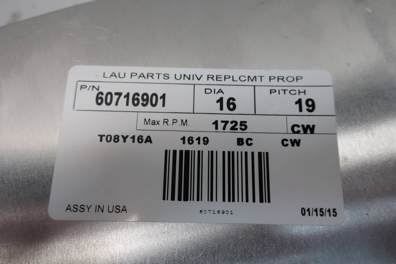 Box Of 2 Lau Industries 60716901 Propeller 16in 19 Pitch 3 Blade Box Of 2 Lau Industries 60716901 Propeller 16in 19 Pitch 3 Blade