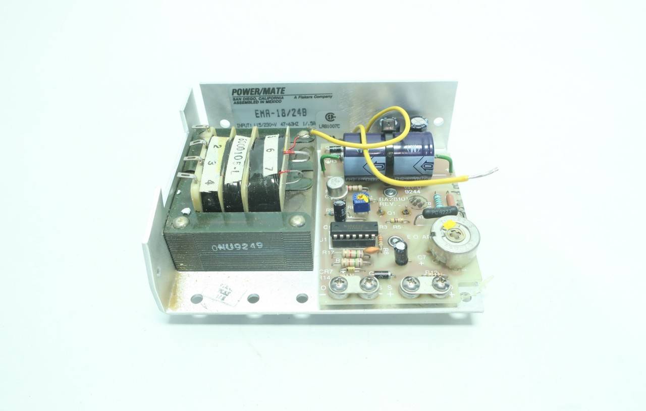 Power Mate EMA-18/24B 115/230v-ac 1a Amp 24v-dc Power Supply