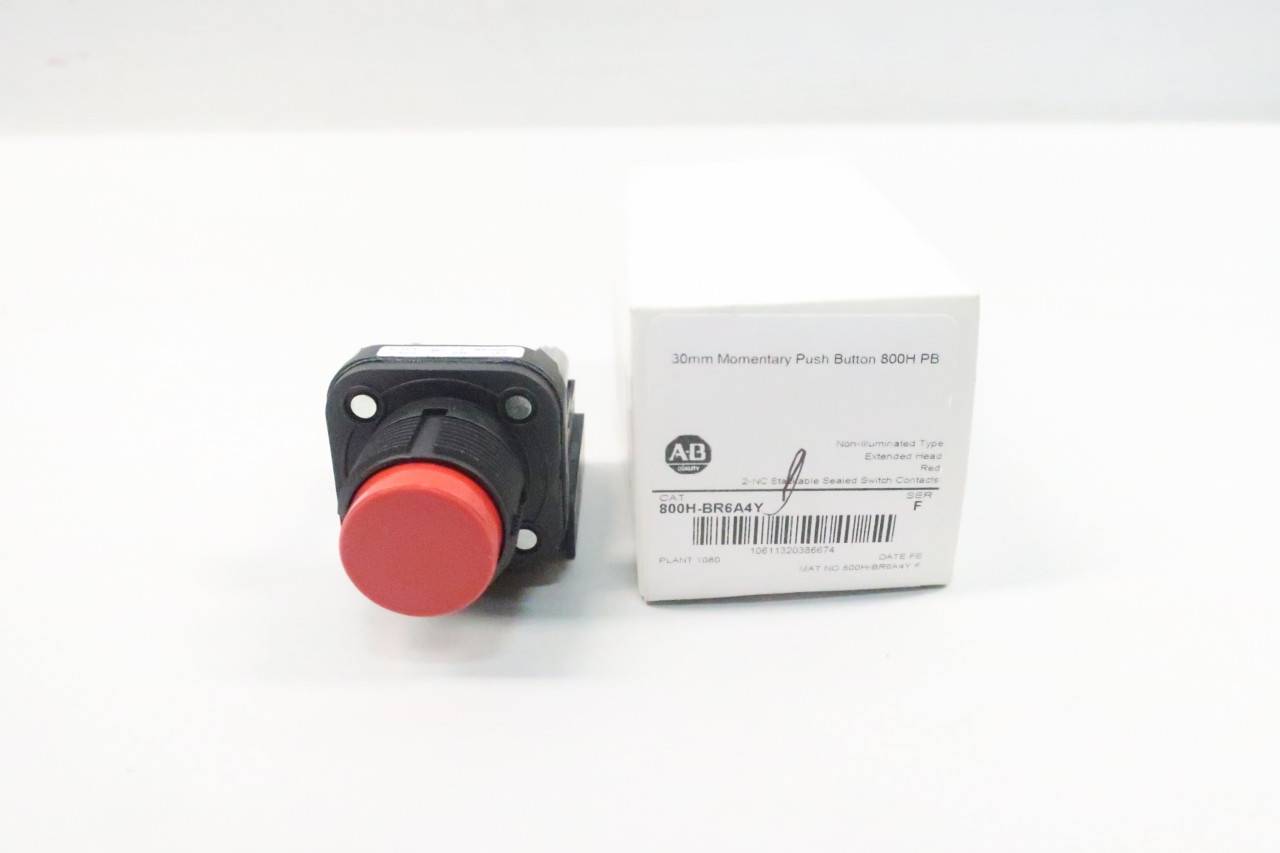 Allen Bradley 800H-BR6A4Y Red Pushbutton