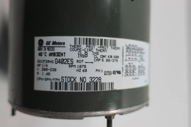 GE 5KCP39HG AC MOTOR G402ES 1PH 1/4HP 1075RPM 208-230V-AC