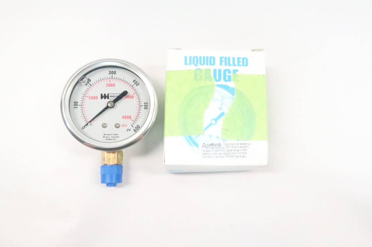Weiss LF251-600-4L Pressure Gauge 2-1/2in 0-600psi 1/4in Npt