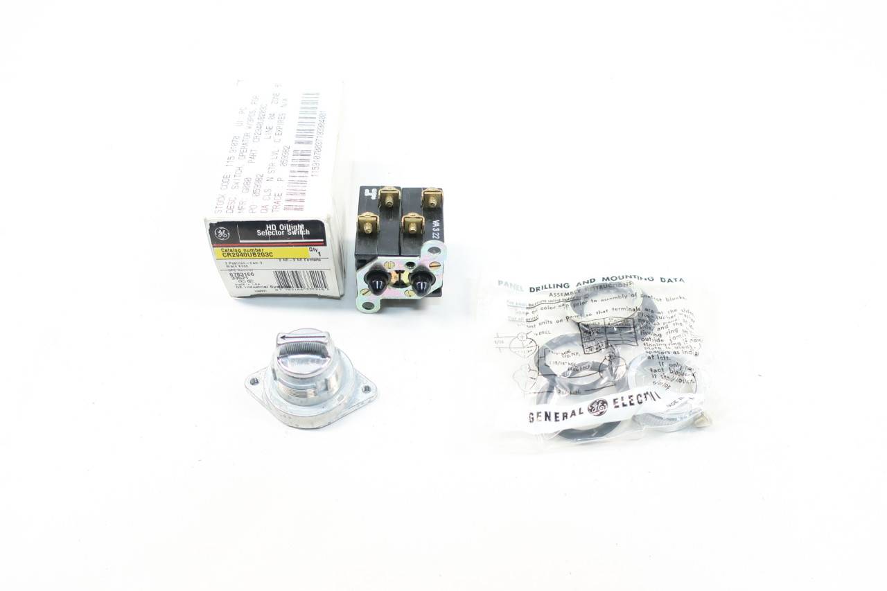 General Electric Ge CR2940UB203C 3 Pos Selector Switch