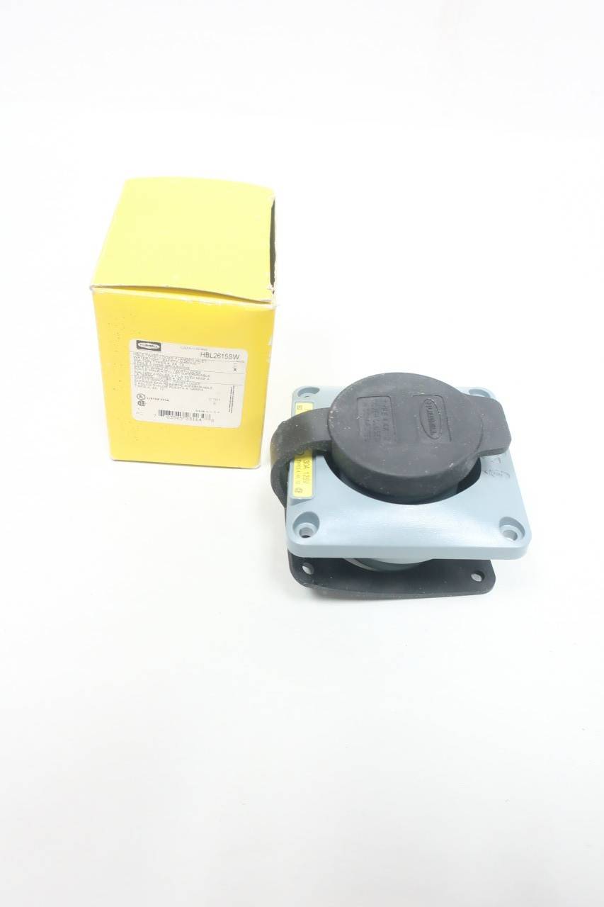 Hubbell HBL2615SW Twist-lock Flanged Inlet 2p 3w 30a Amp 125v-ac
