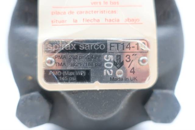 SPIRAX SARCO FT14-10 BALL FLOAT STEAM TRAP 145PSI 3/4IN NPT D644498
