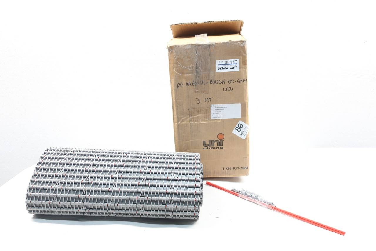 Unichains PP-PA66-UL-ROUGH-00-GREY Conveyor Chain 10ft 3/4in 18in