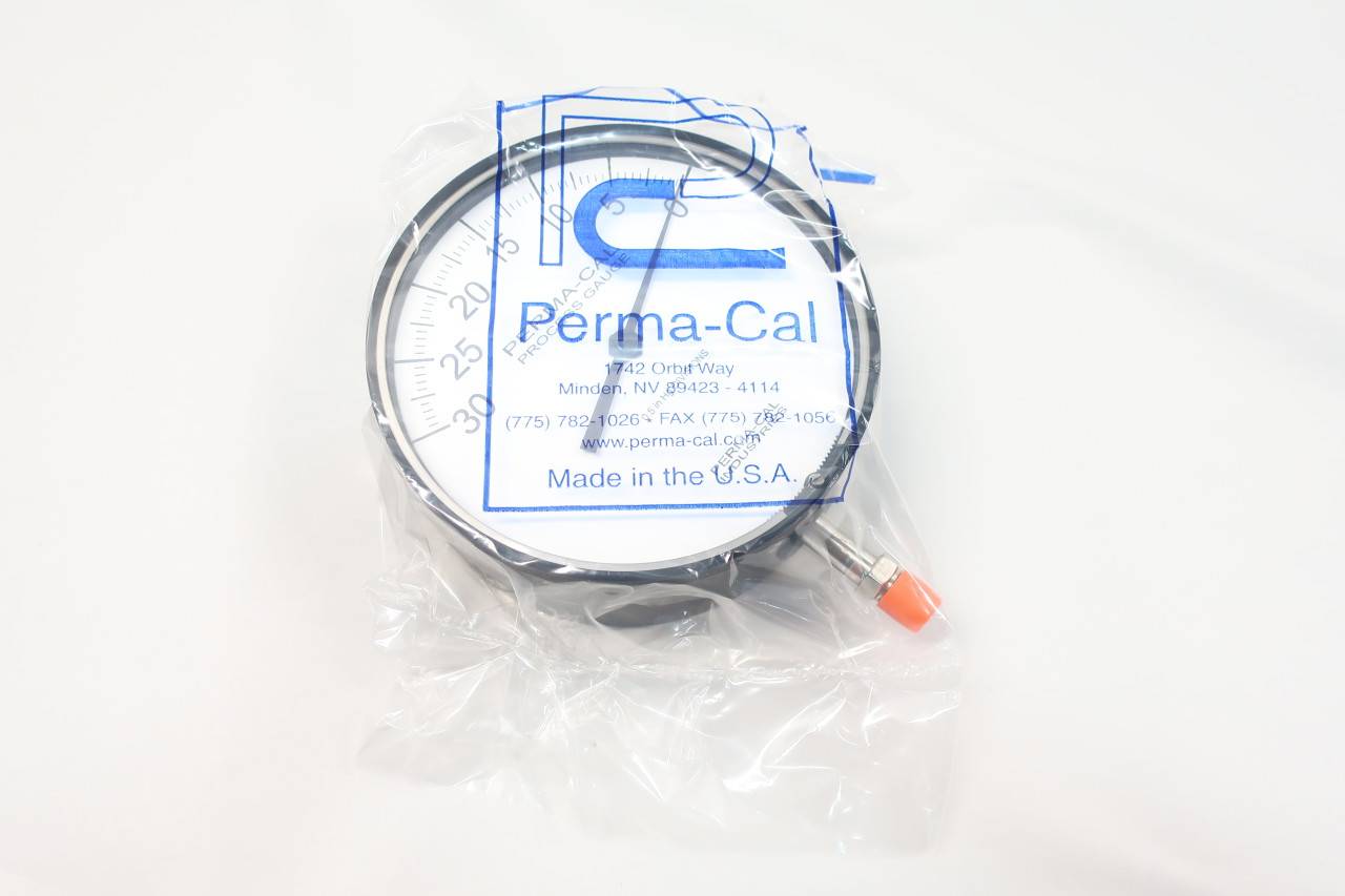 Perma-cal 110NIB25A21 Pressure Gauge 6in 1/4in Npt 30-0in-hg