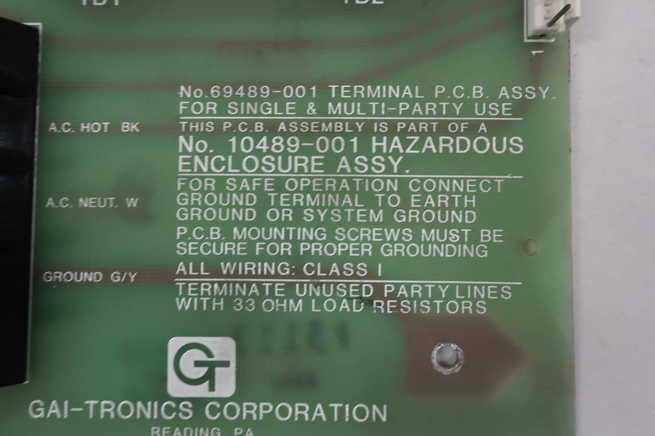 Gai-tronics 69489-001 Terminal Pcb Circuit Board