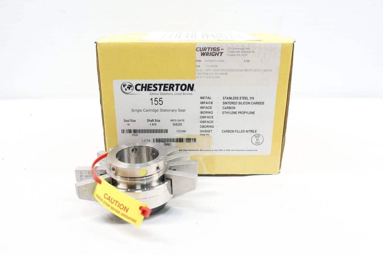 Chesterton 668086 155 Single Cartridge Stationary Seal Size-15 1.875in