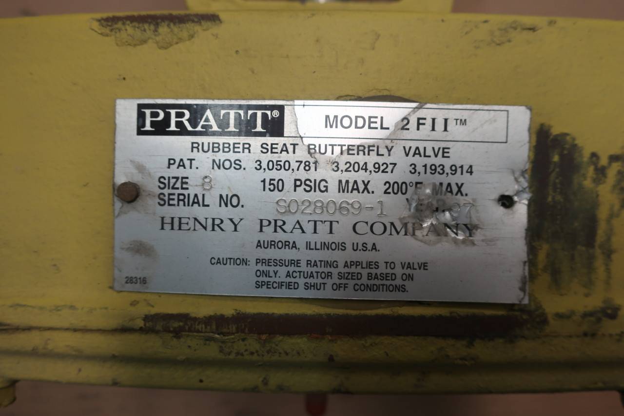 Pratt 2FII Manual Steel Flanged Butterfly Valve 8in 150
