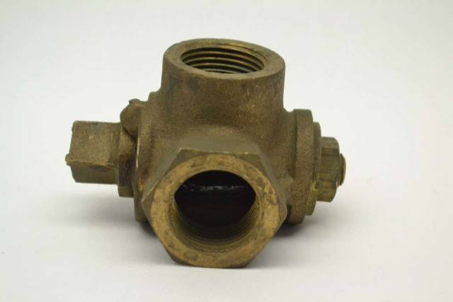 EMCO 3 WAY 3/4 IN NPT BRONZE THREADED PLUG VALVE B408262