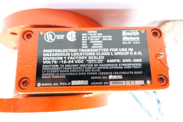 SMITH METERS PEX-P1000 PHOTOELECTRIC 1000 PULSE TRANSMITTER 12-24V-DC ...