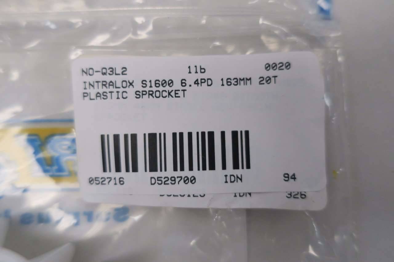 Lot 2 New Intralox S1600 6.4pd 163mm 20t Plastic Sprocket