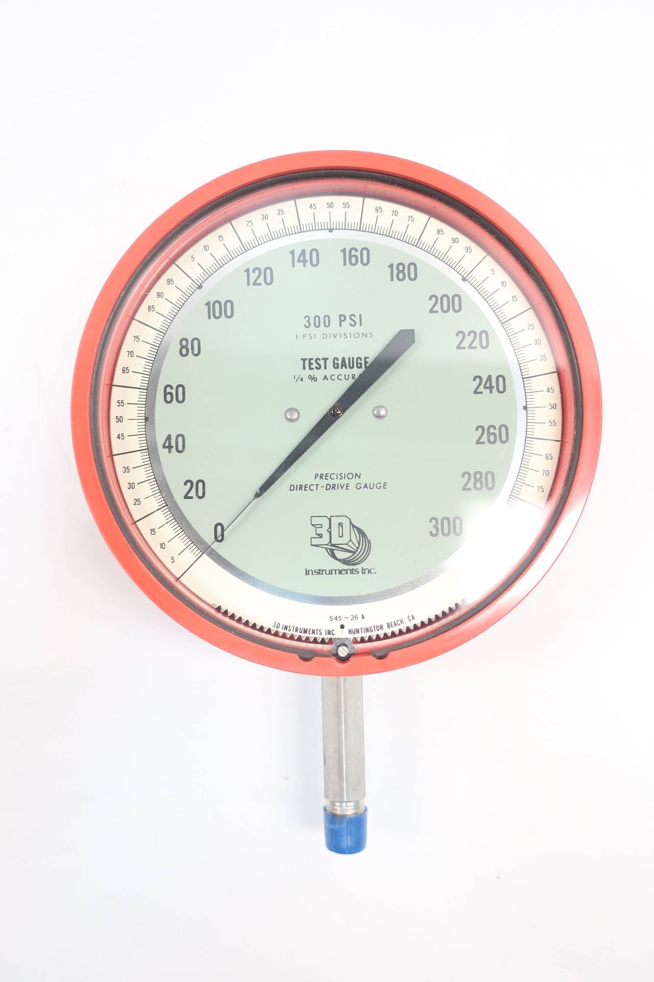 3d Instruments 25545-26B53 Test Gauge 6in 0-300psi 1/4in Npt