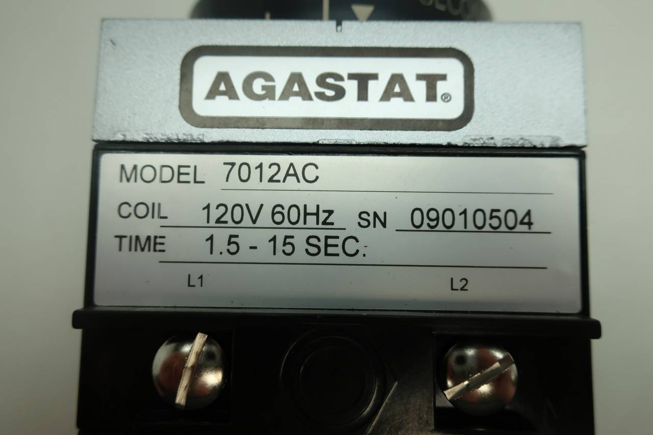 Agastat 7012AC Timing Relay 1.5-15 Sec 120v-ac