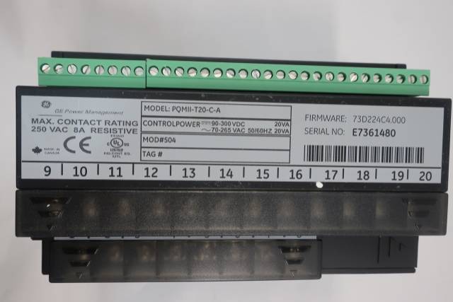GE PQMII-T20-C-A PQM II POWER QUALITY METER 70-265V-AC 20VA D608843