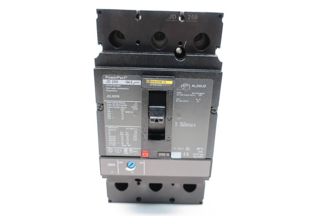 Square D JDL36250 Molded Case Circuit Breaker 3p 250a 600v-ac