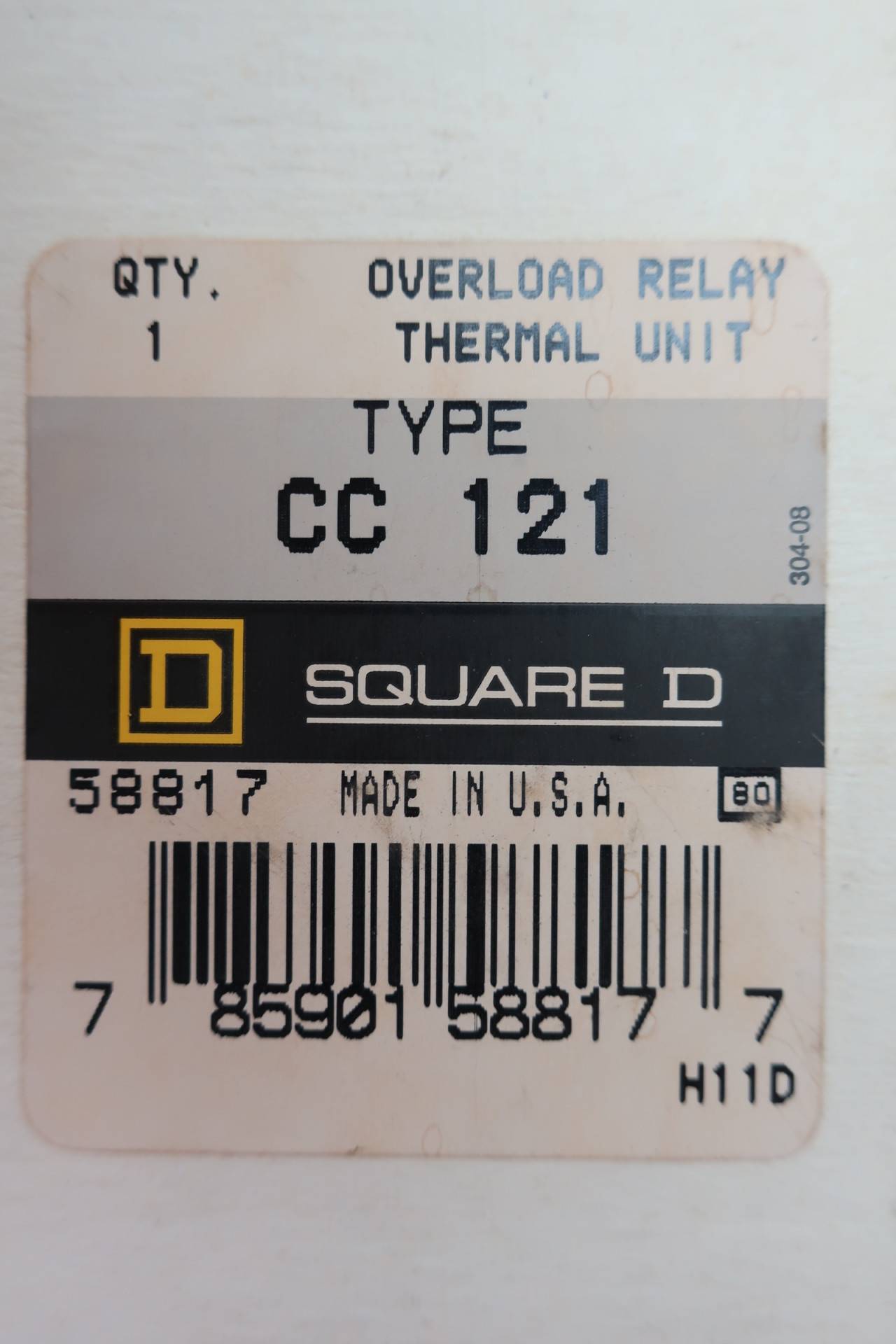 Square D CC121 Overload Heater Element