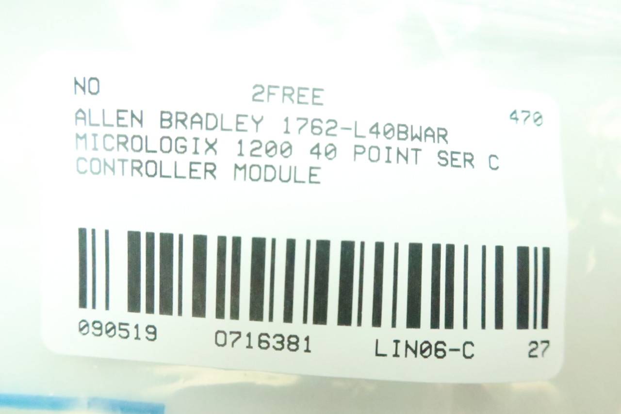Allen Bradley 1762-L40BWAR Micrologix 1200 Controller Module Ser C