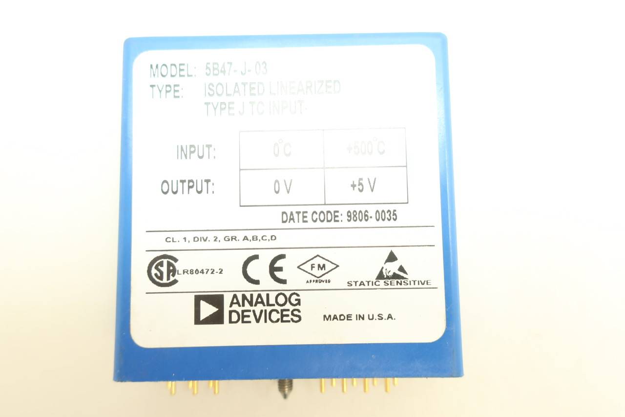 Analog Devices 5B47-J-03 Isolated Linearized Type J Tc Input