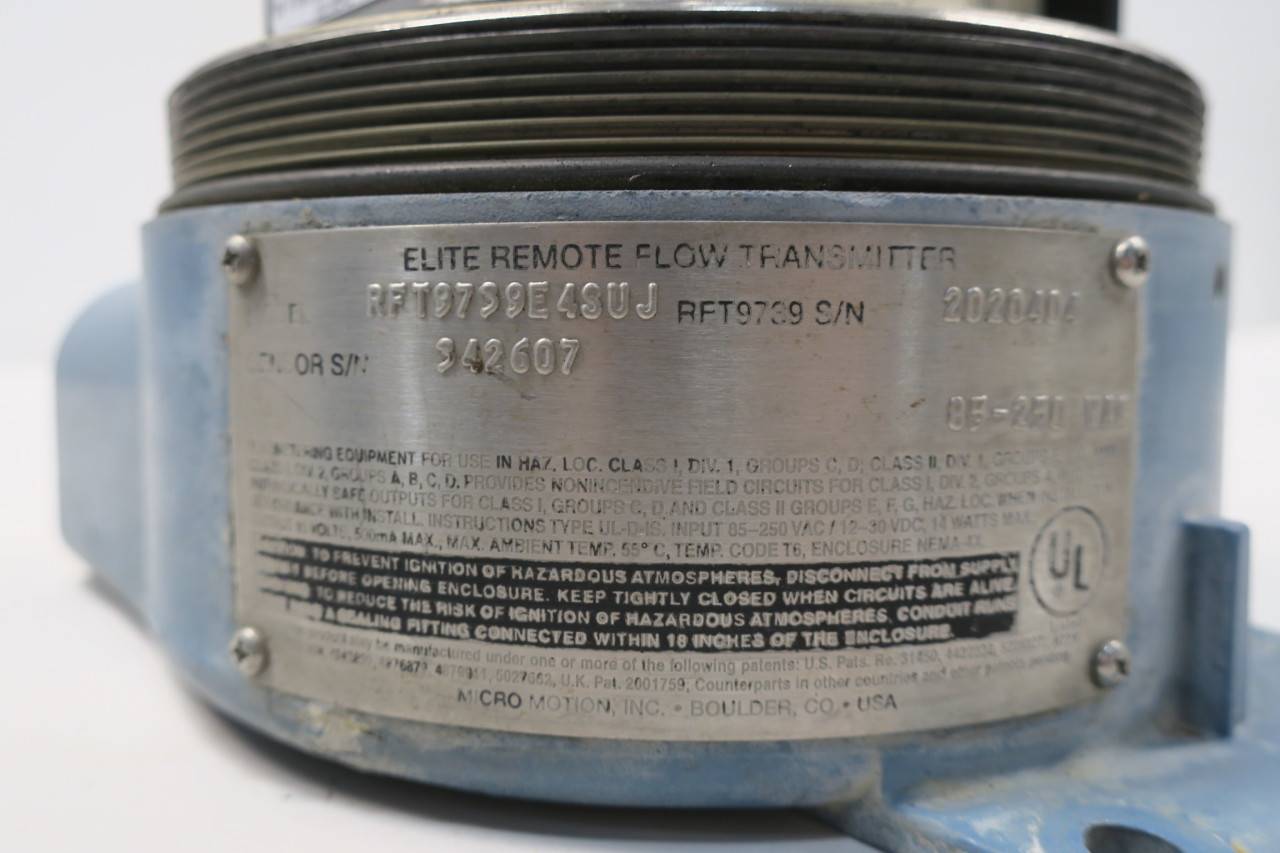 Micro Motion RFT9739E4SUJ Elite Remote Flow Transmitter 85-250v-ac