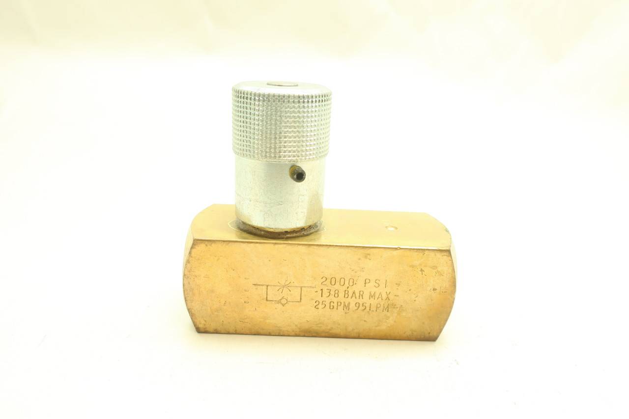 Parker F1200B-11MJ Hydraulic Flow Control Valve 3/4in Npt 2000psi