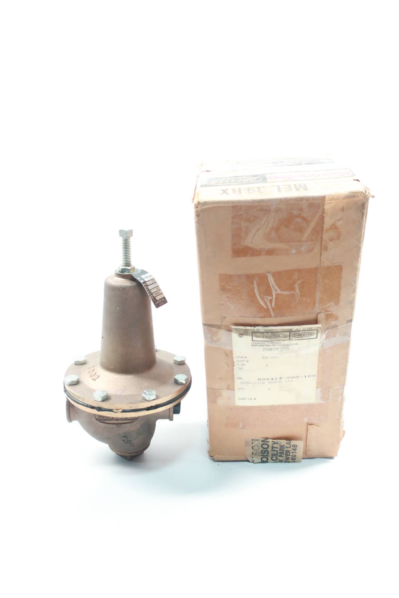 Dresser 414 Bronze Pressure Regulator Valve 3/4in Npt