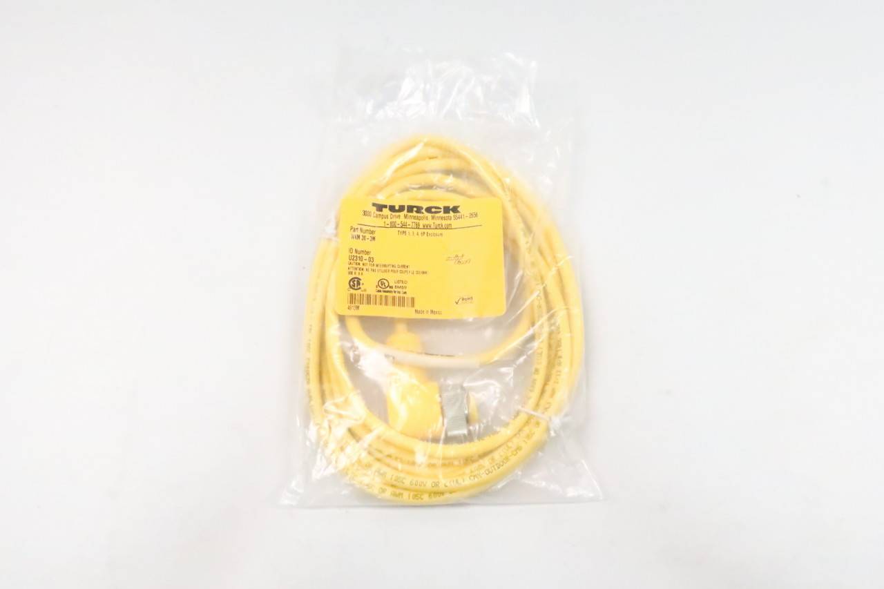 Turck WKM 30-3M Mini Fast Cordset 3m 600v-ac