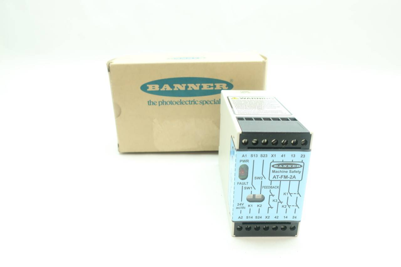 Banner AT-FM-2A Safety Relay 24v-ac/dc