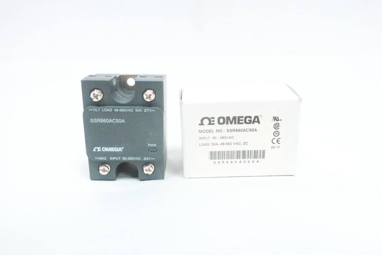 Omega SSR660AC50A Solid State Relay 90-280v-ac 50a Amp 48-660v-ac