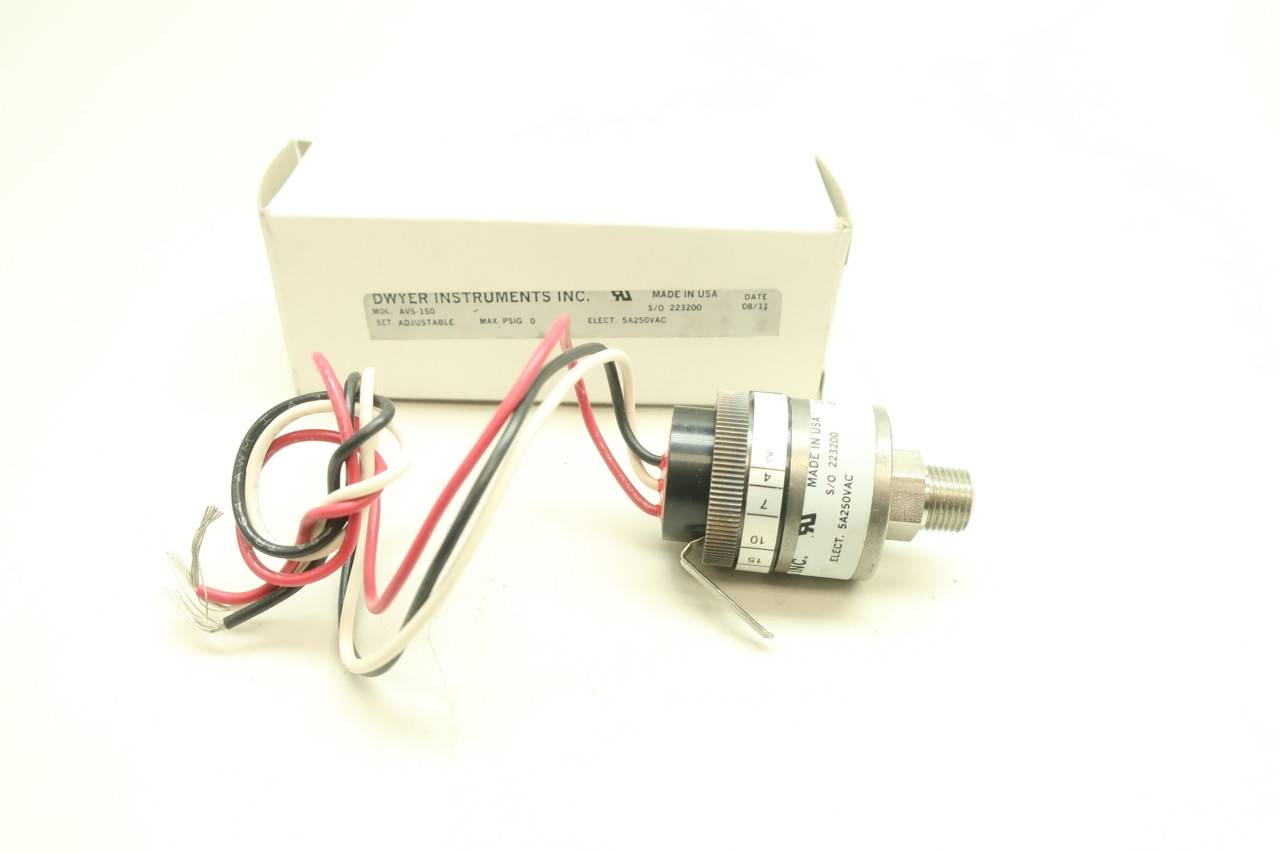 Dwyer AVS-150 Adjustable Pressure Switch 250v-ac