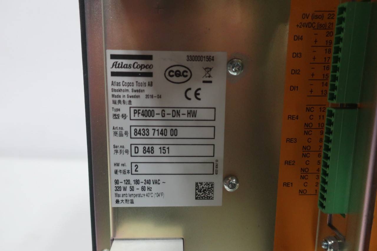 Atlas Copco PF4000-G-DN-HW Nutrunner Controller 90-120/180-240v-ac