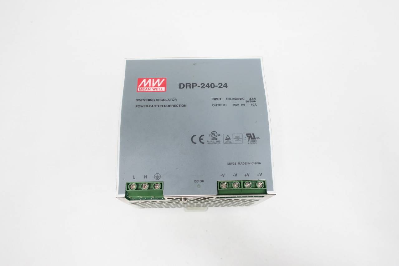 Mean Well DRP-240-24 Switching Regulator Power Supply 100-240v-ac 10a ...