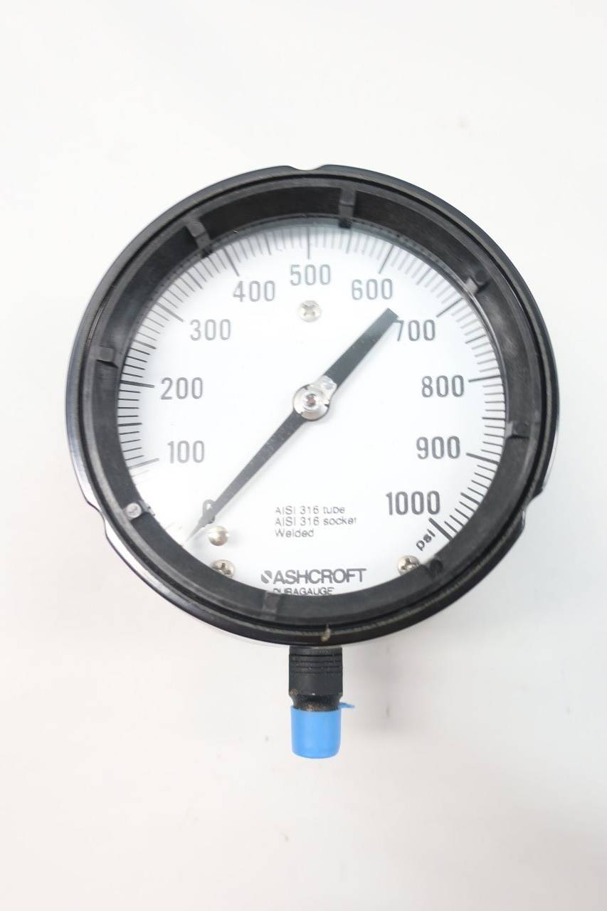 Ashcroft 45-1279SS-02L-1000 Duragauge Pressure Gauge 4-1/2in 1/4in Npt