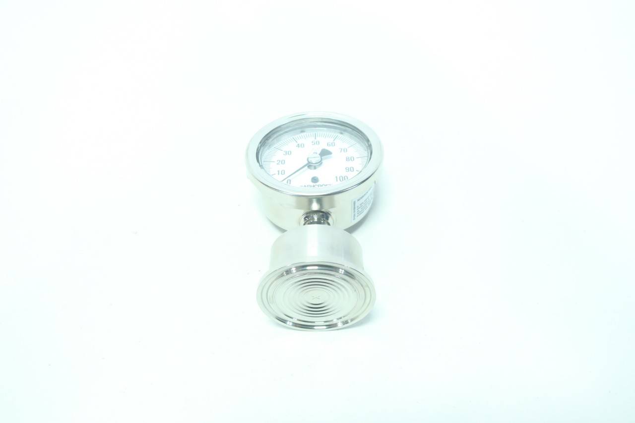 Ashcroft 25-1032-S-15L-100 2-1/2in 0-100psi 1-1/2in Tri-clamp Pressure ...