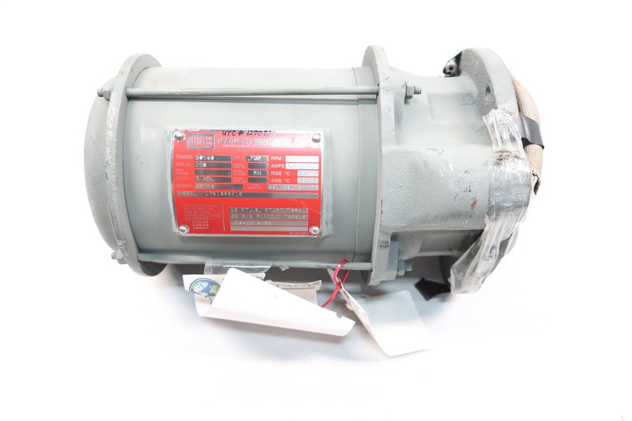 Peerless 1761800210 Dc Motor Dg56d 0.722hp 1900rpm 250v-dc