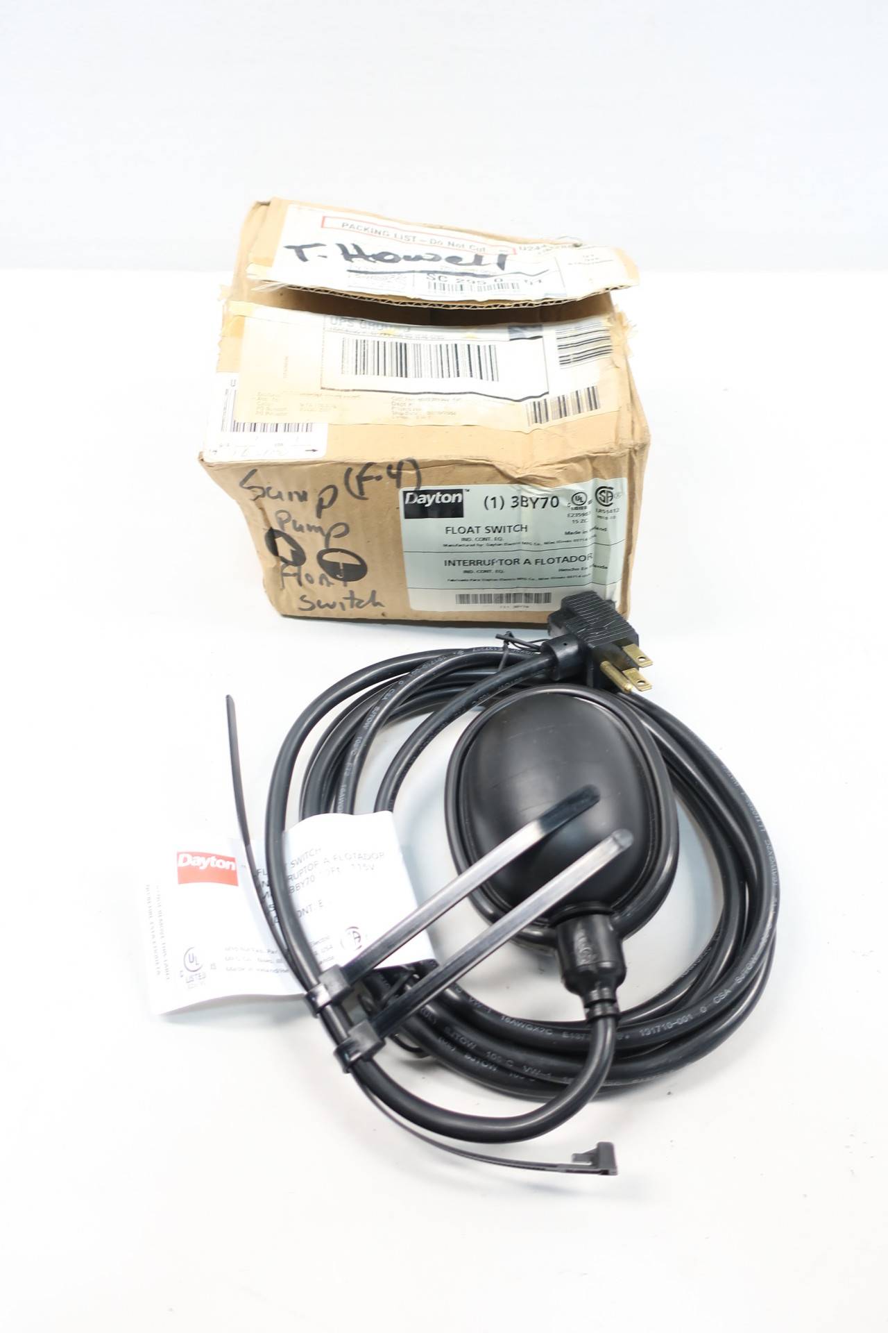 Dayton 3BY70 Float Switch 115v-ac