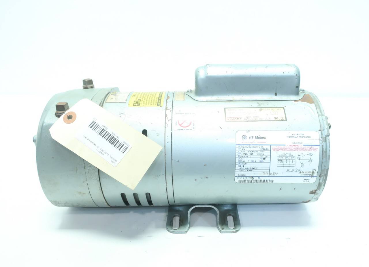 General Electric Ge 0823-101Q-G608X 3/4hp 208-230v-ac Rotary Vane ...