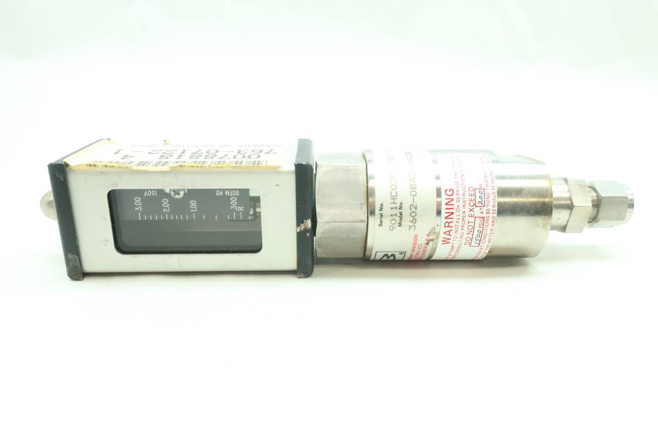 Brooks 3602-08A2A9A28 Variable Area Flow Meter 0.3-3cfm