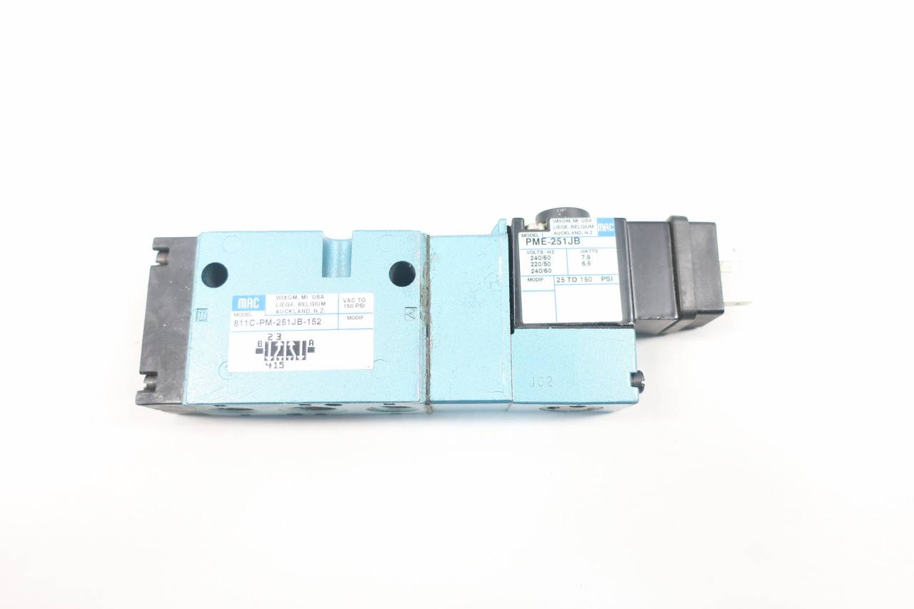 Mac 811C-PM-251JB-152 Pneumatic Solenoid Valve 240v-ac 1/4in Npt 150psi