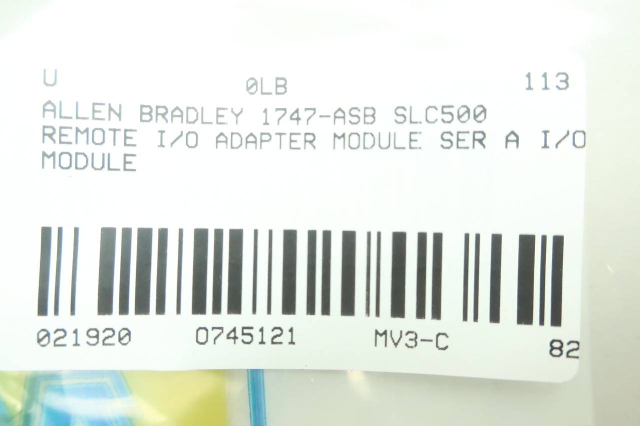 Allen Bradley 1747-ASB Remote I/o Adapter Module Ser A