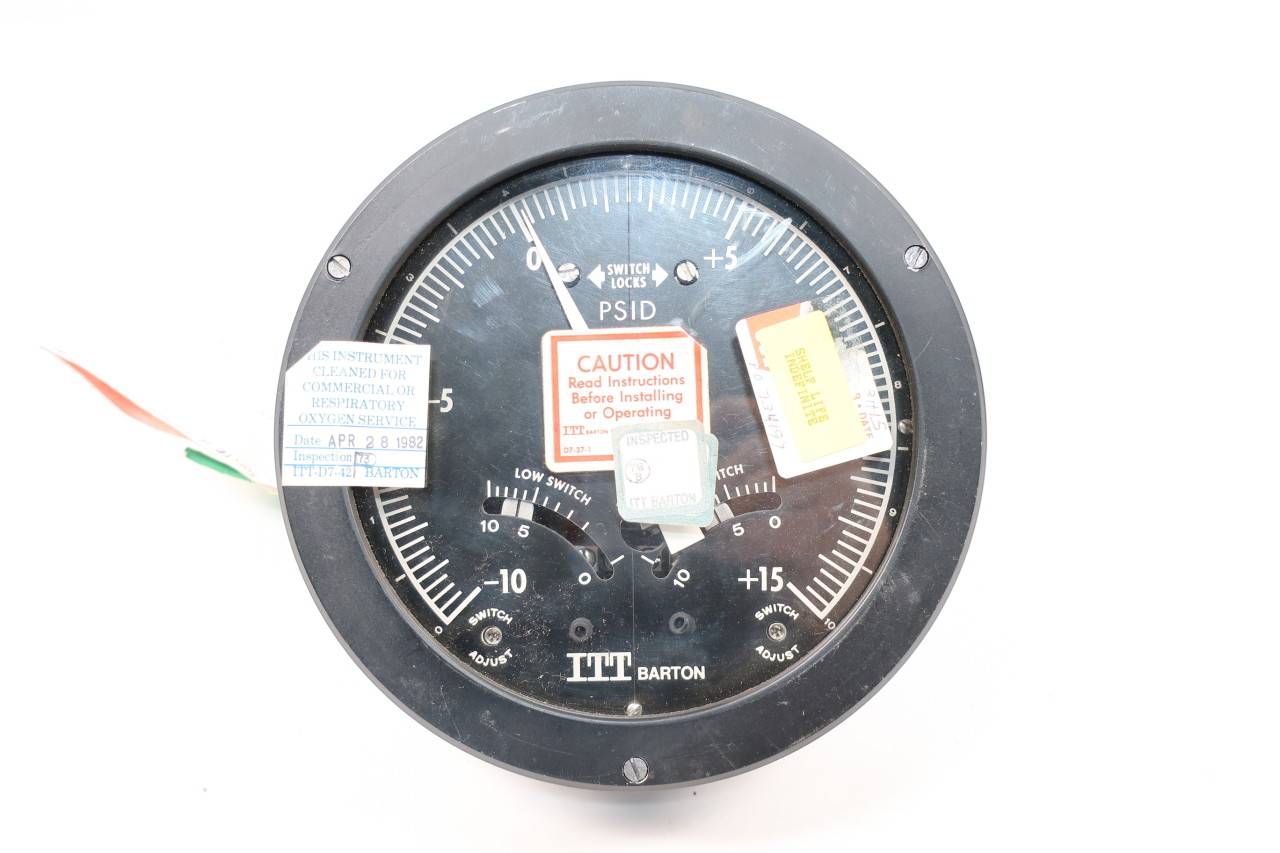 Itt Barton 288A-31324 Pressure Switch -10-0-15psi 1/4in