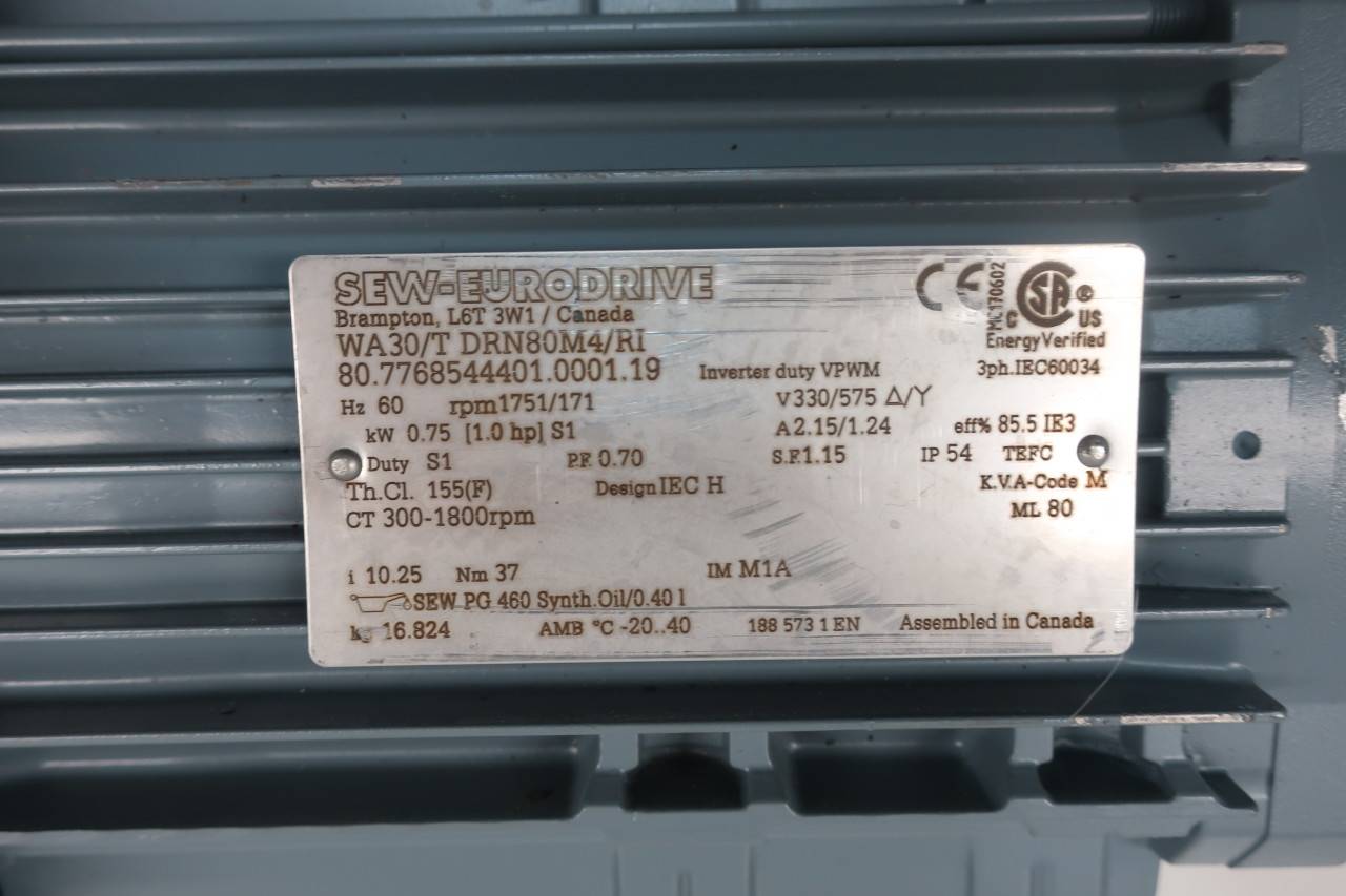 Sew Eurodrive KA77B DRN100L4/BE5HF/TF/RI Gearmotor 39rpm, 41% OFF