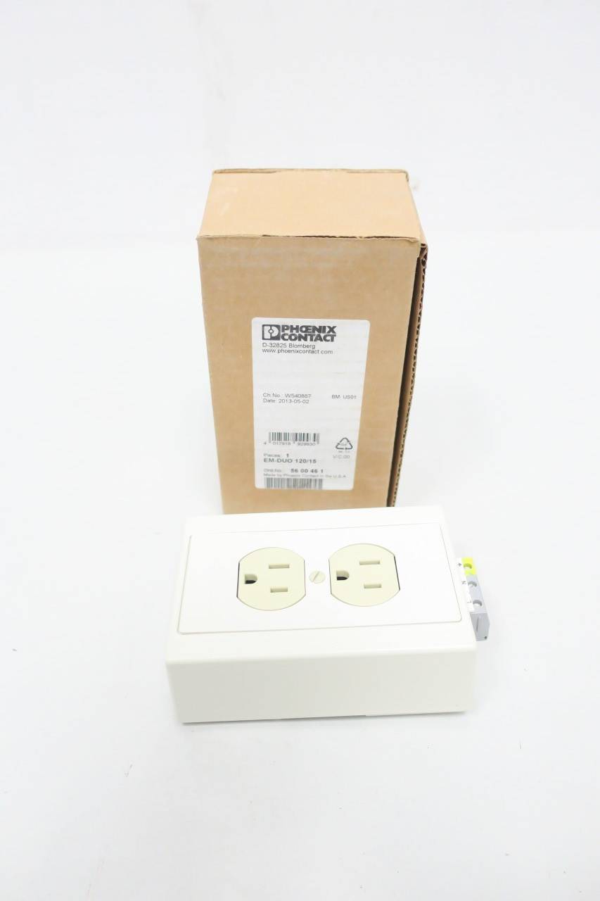 Phoenix Contact EM-DUO 120/15 5600461 Rail-mounted Dual Power Outlet ...