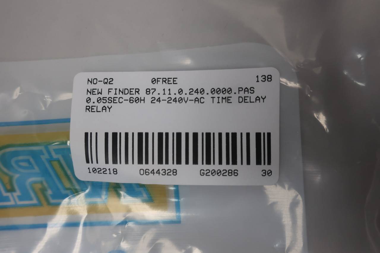Finder 8711 0240 0000 Time Delay Relay 0.05sec-60h 24-240v-ac